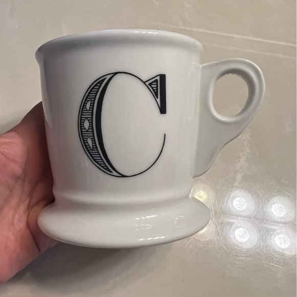 Anthropologie | Dining | Anthtopologie White Coffe Cup Letter C | Poshmark